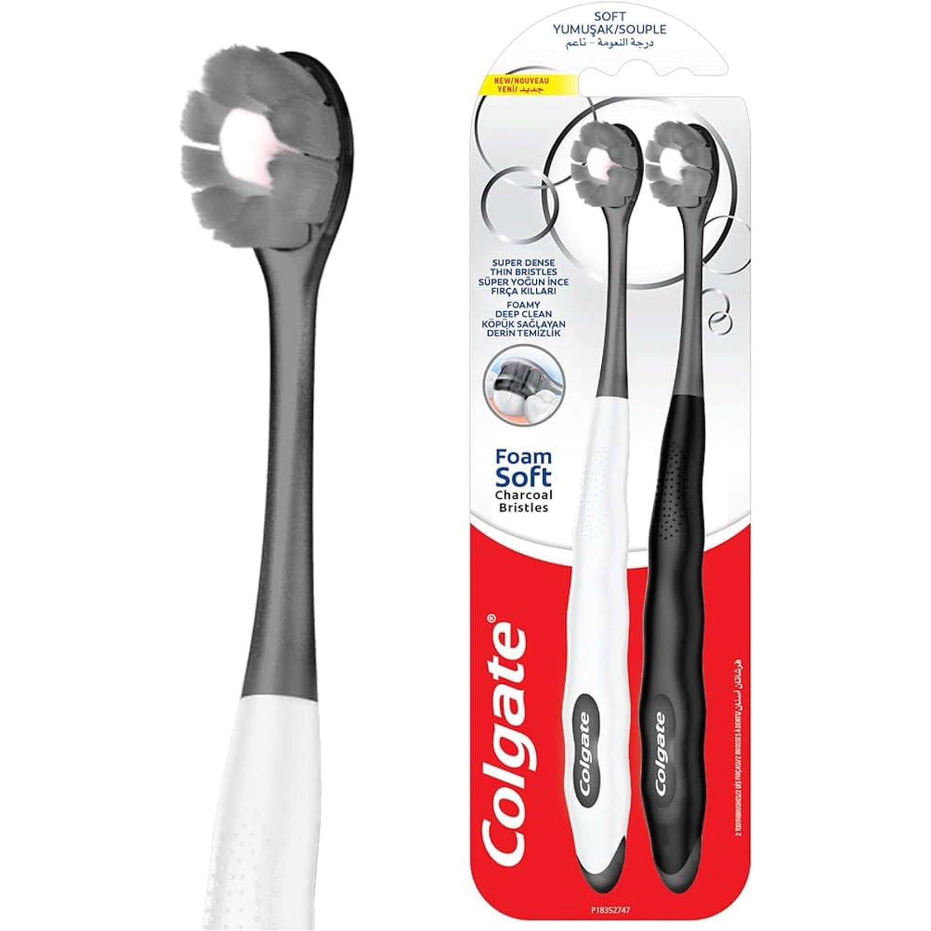 Colgate Foam Charcoal Soft Toothbrush 1+1 | Whites