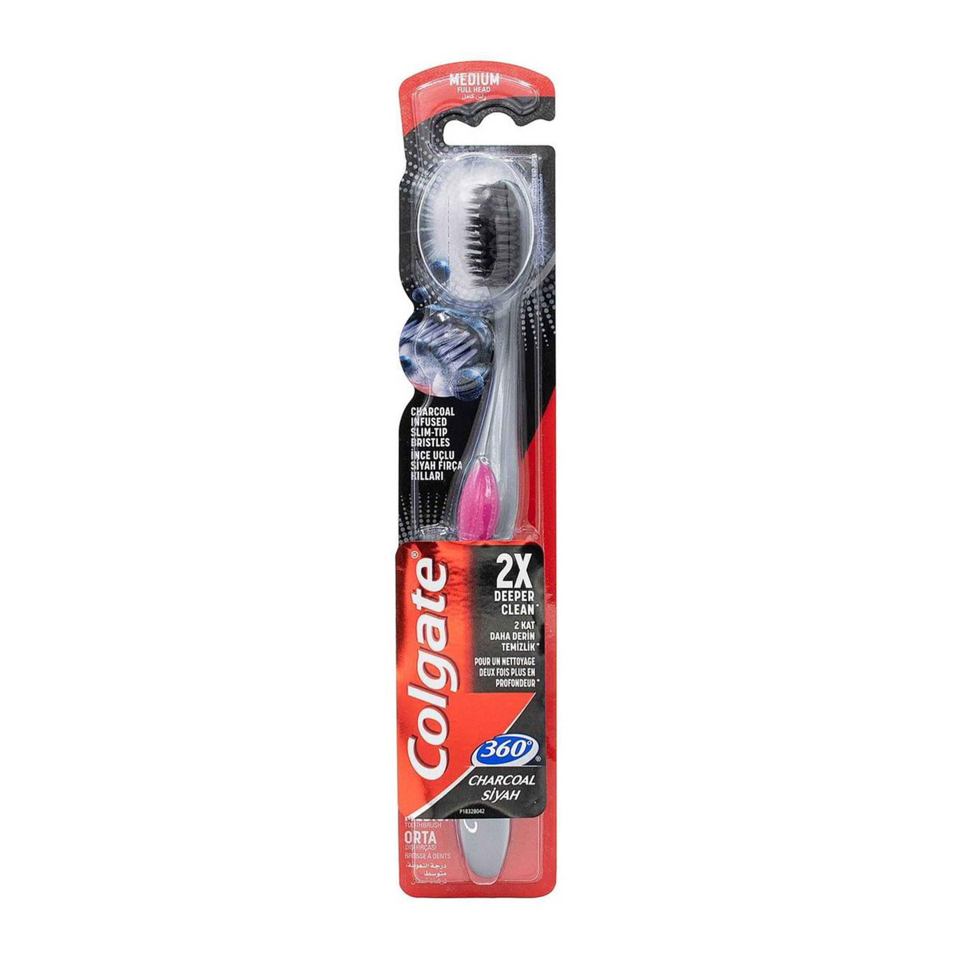 Colgate 360 Black, Charcoal Infused Toothbrush, | Whites