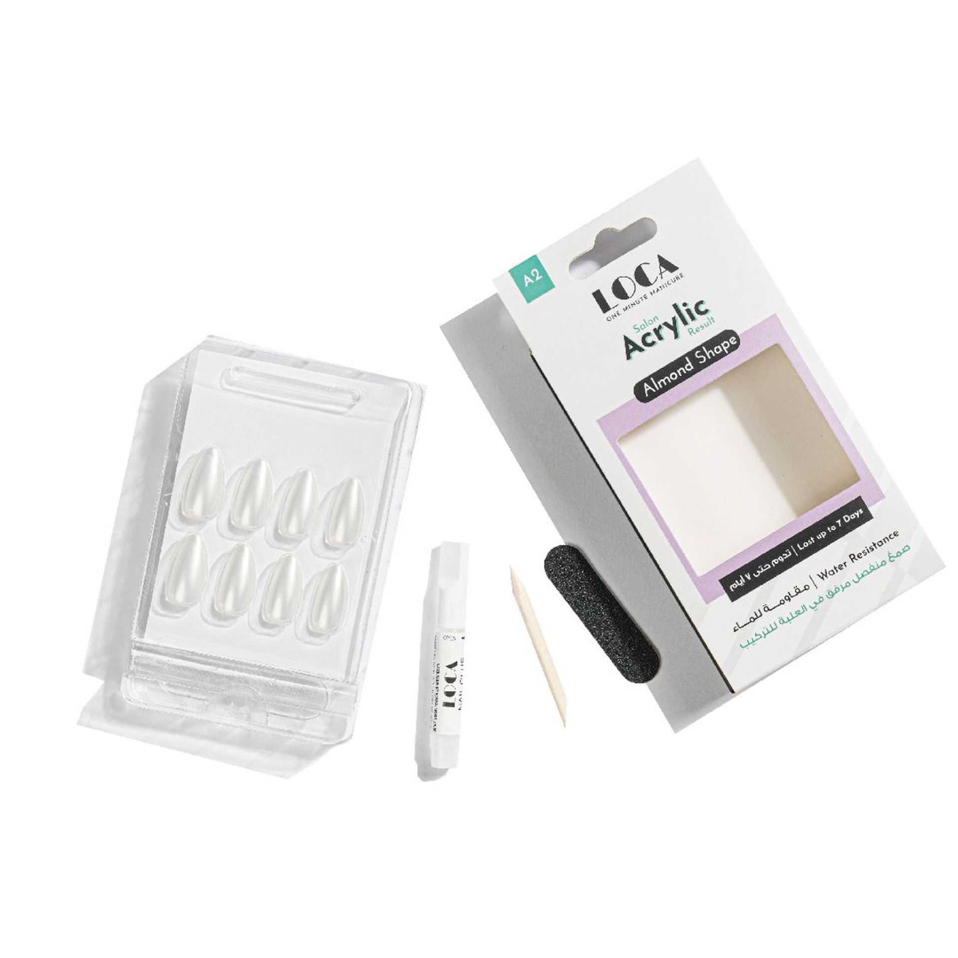 Loca Nails Acrylic Almond | Whites