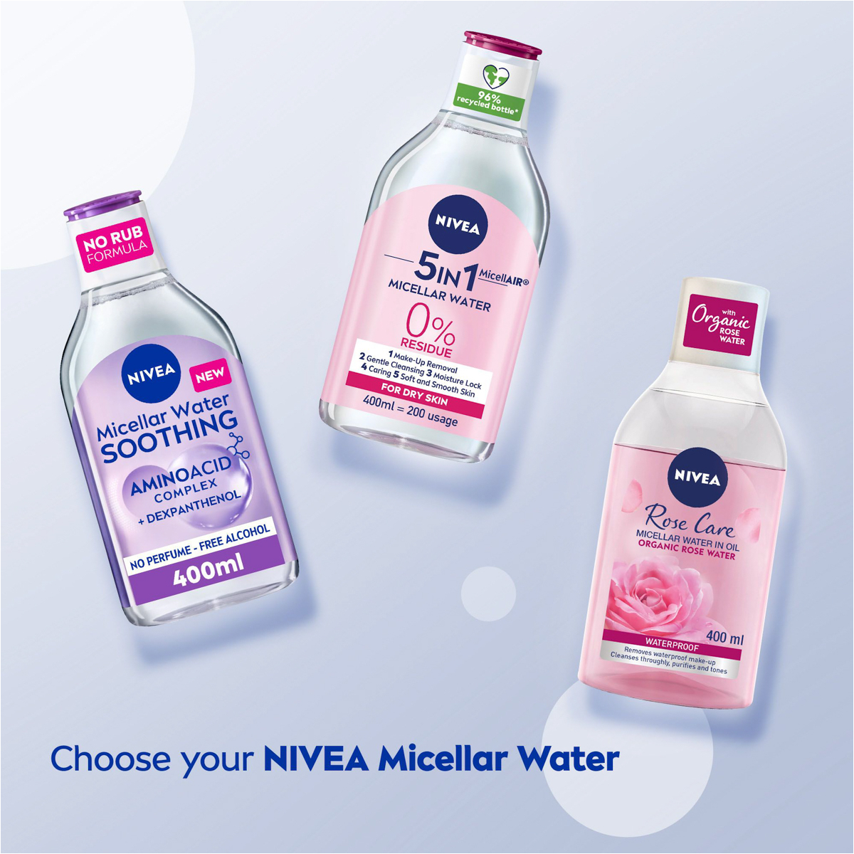 Nivea Sensitive Caring Micellar Water 400Ml | Whites