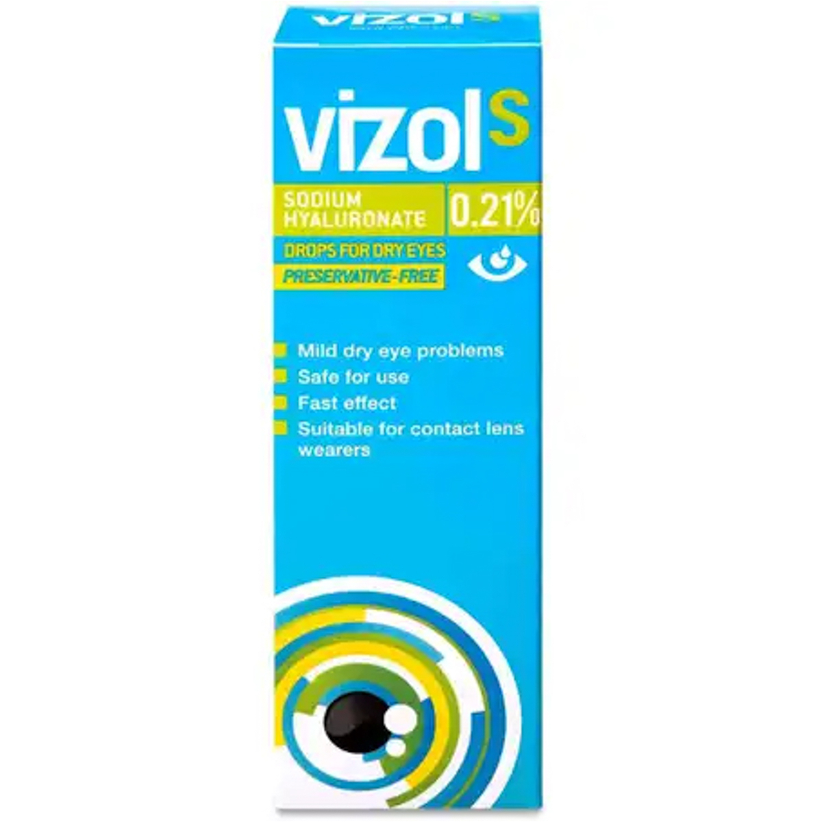 Vizol S 0.21% Drops For Dry Eyes 10Ml | Whites