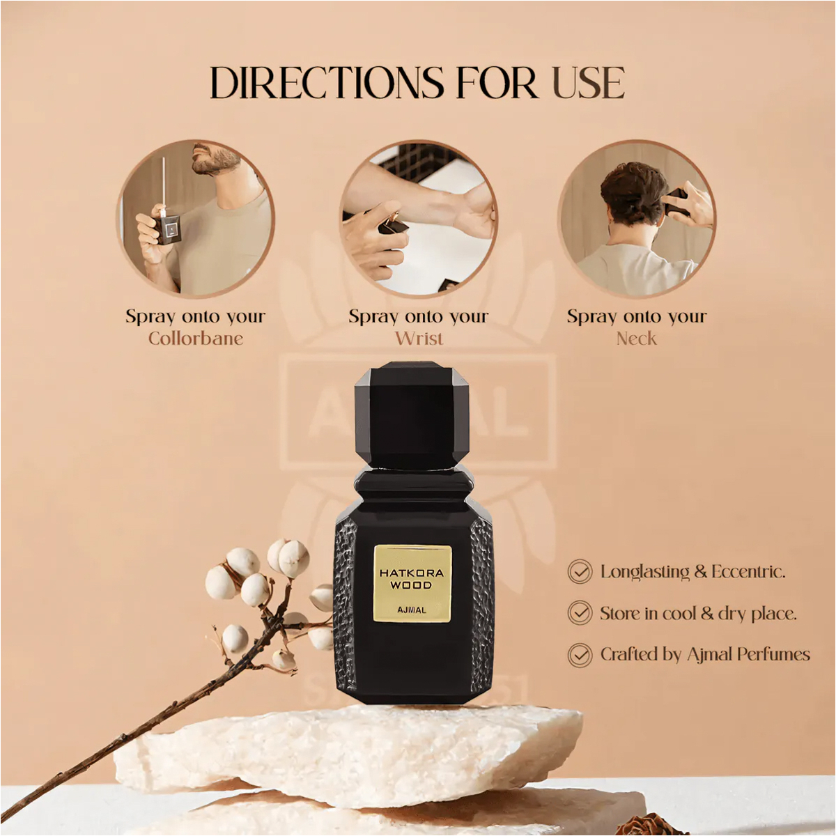 Ajmal Hatkora Wood Eau De Parfum Unisex 100Ml | Whites