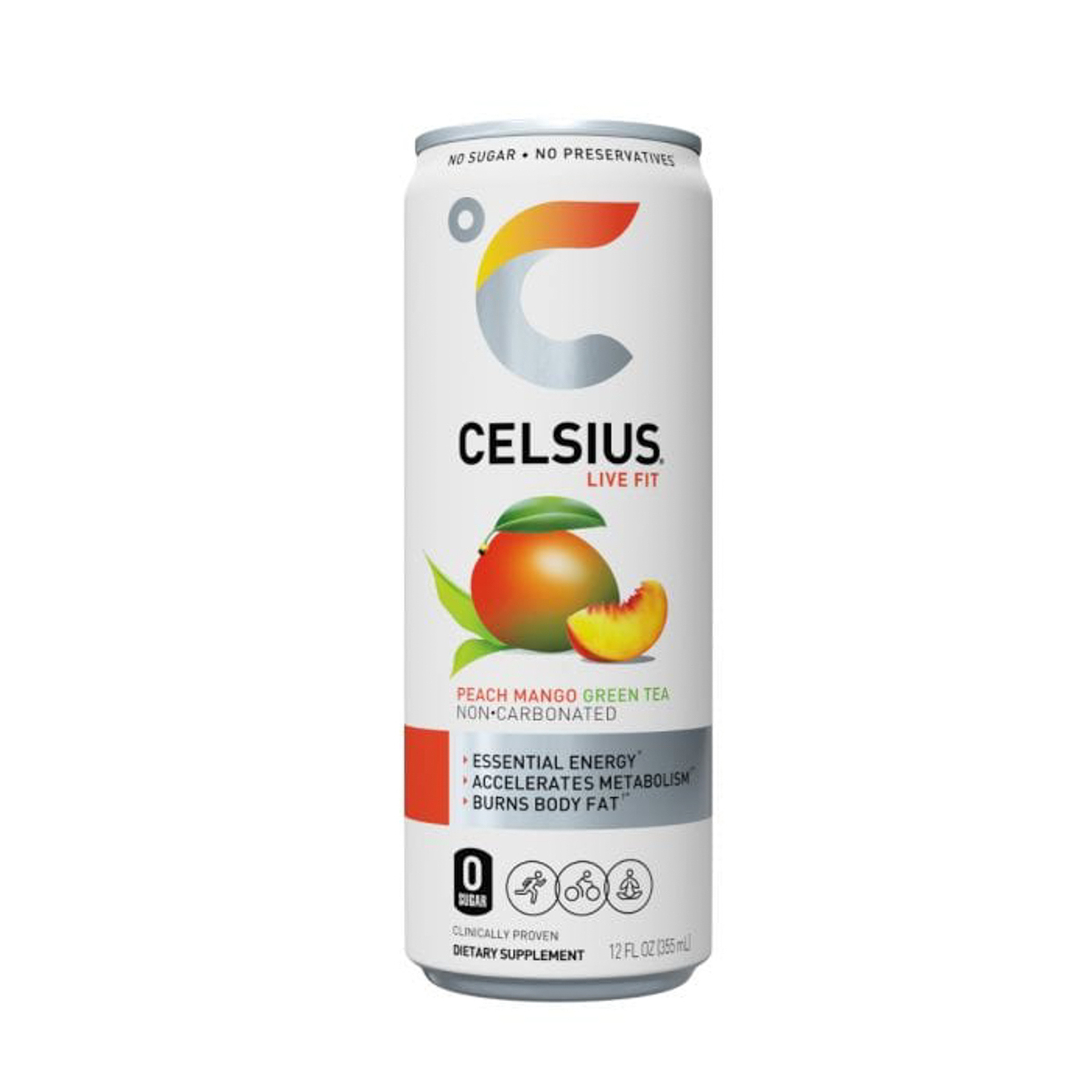 Celsius Drink Peach Mango Green Tea 355Ml | Whites
