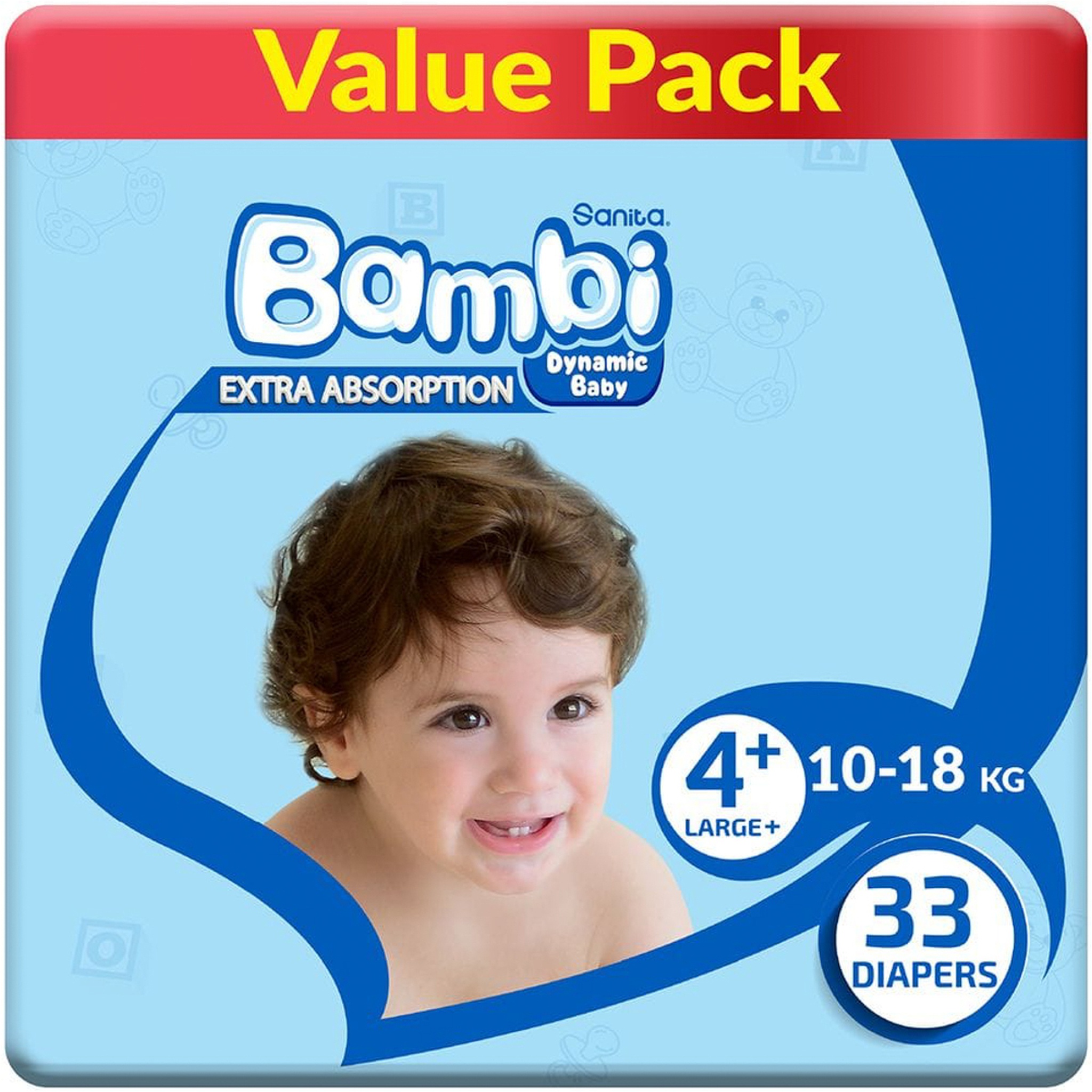 Bambi Large +4 diaper 31 piece | Whites