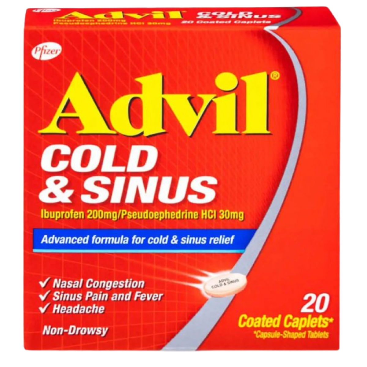 Advil Cold&Sinus Caplet 20Pcs | Whites