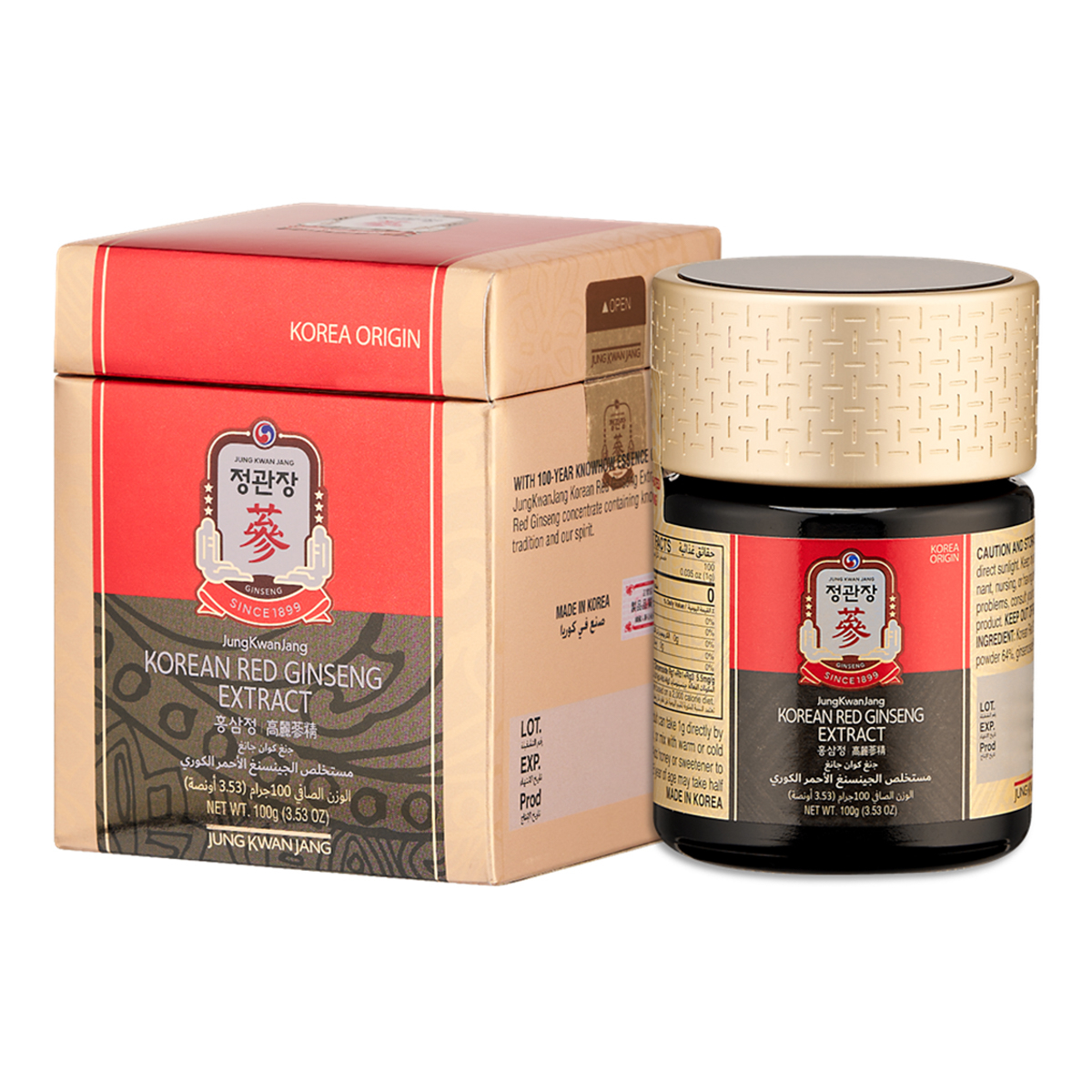 JKJ Korean Red Ginseng Extract 100G Jar | وايتس