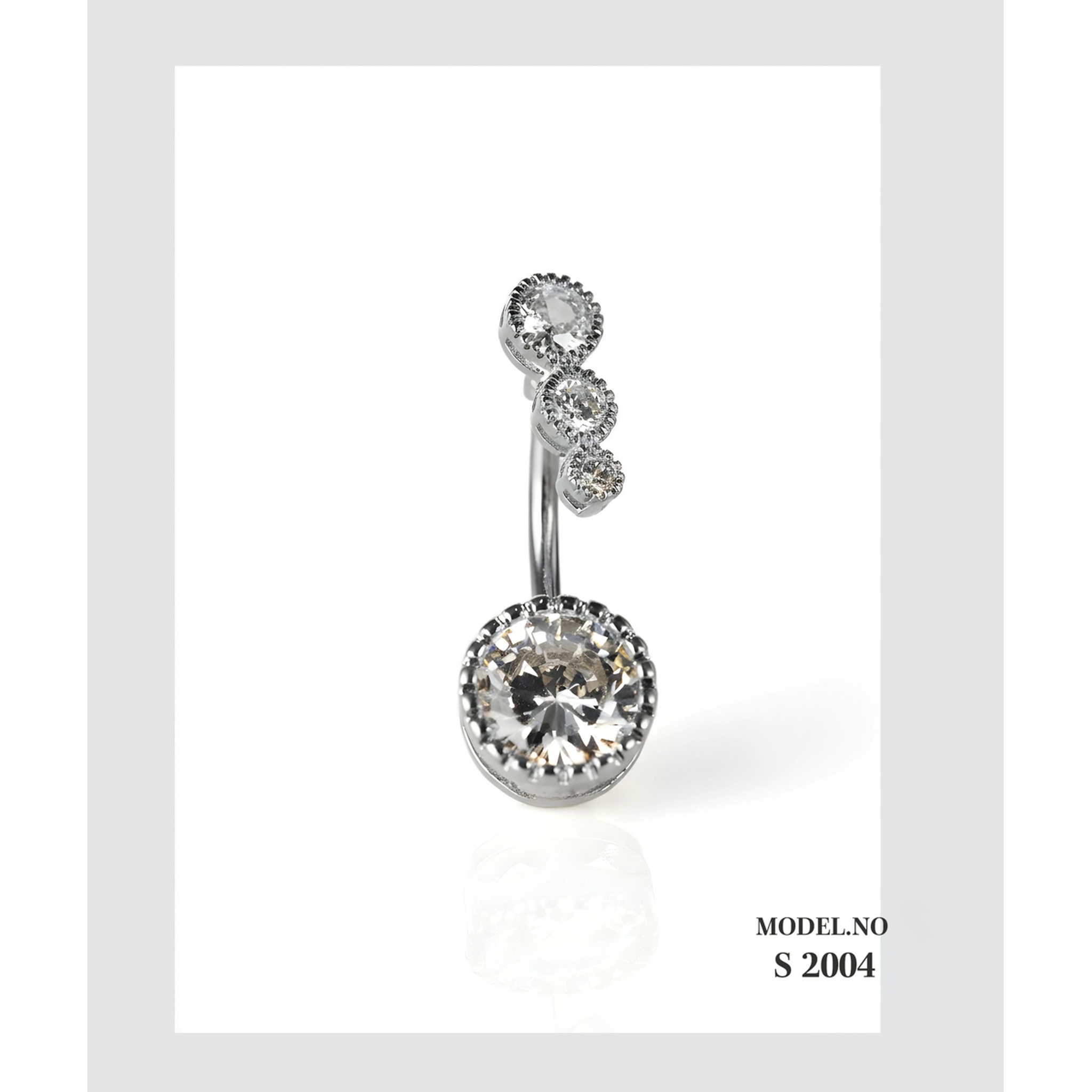 Ear Ring E003 Cuff Silver Parallel Heartssize 8Mm | Whites