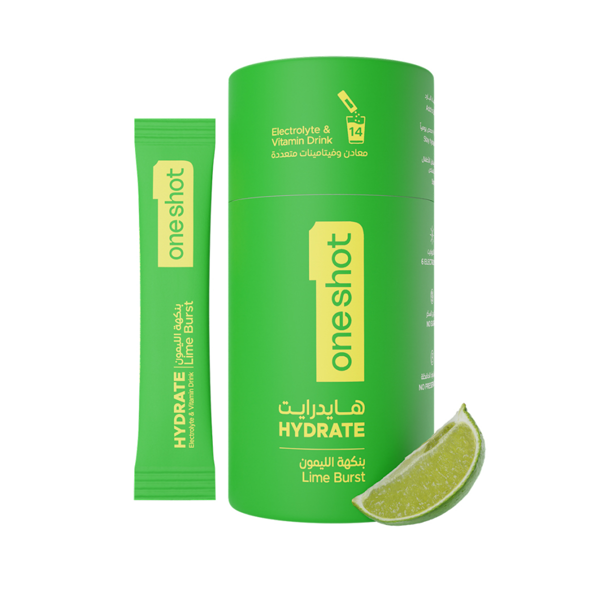Oneshot Lime Burst, Powder Drink Mix with Vitamins and Zinc Lime Lemon ...