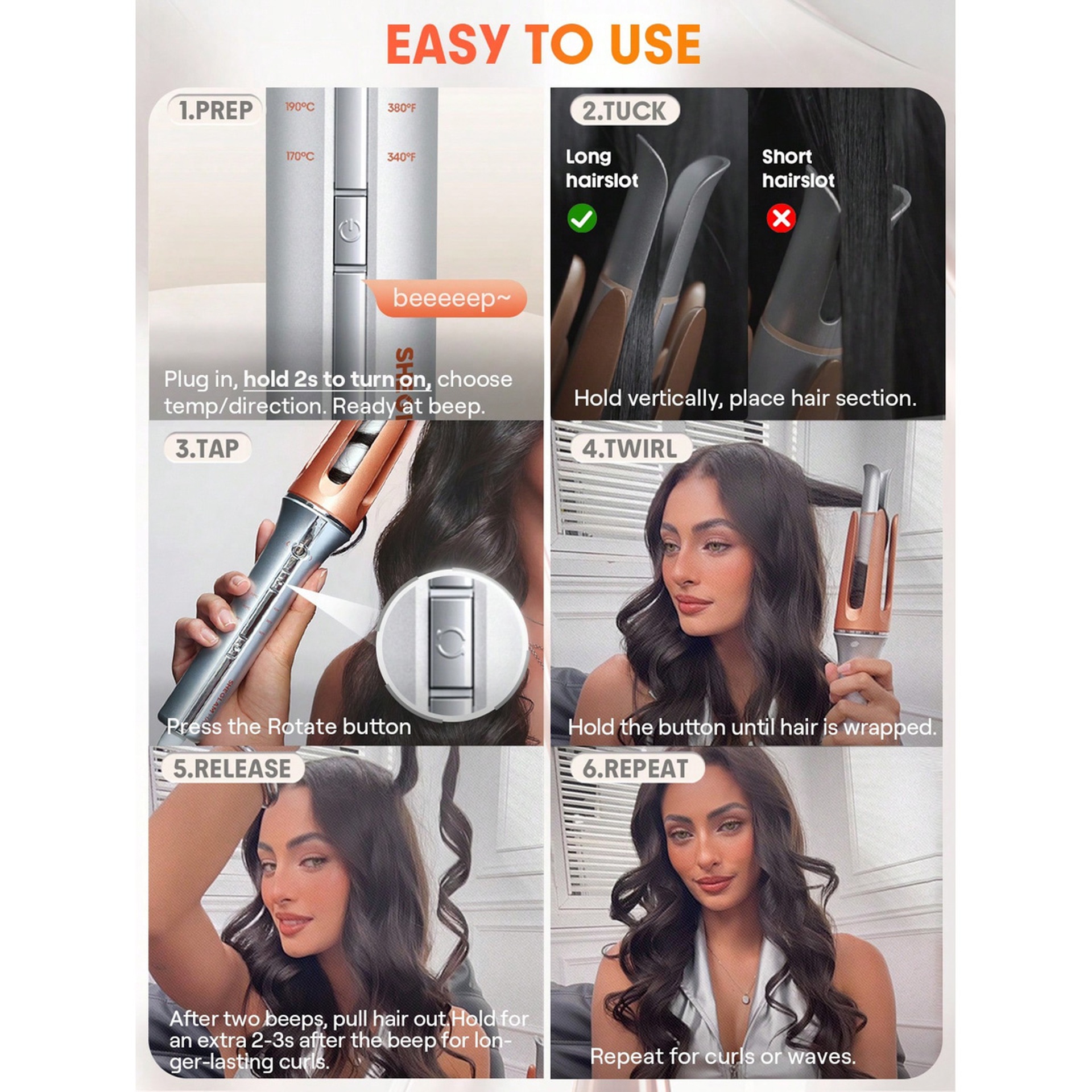 Sheglam It-Curl One-Touch Instant Curler - 32mm (Long Hair) | وايتس