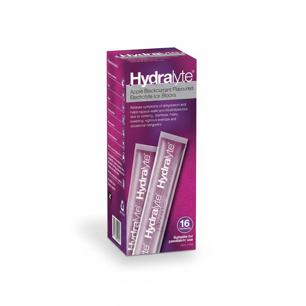 Hydralyte Electrolyte Ice Blocks Apple Blackcurrant Flavoured 16 Packs ...