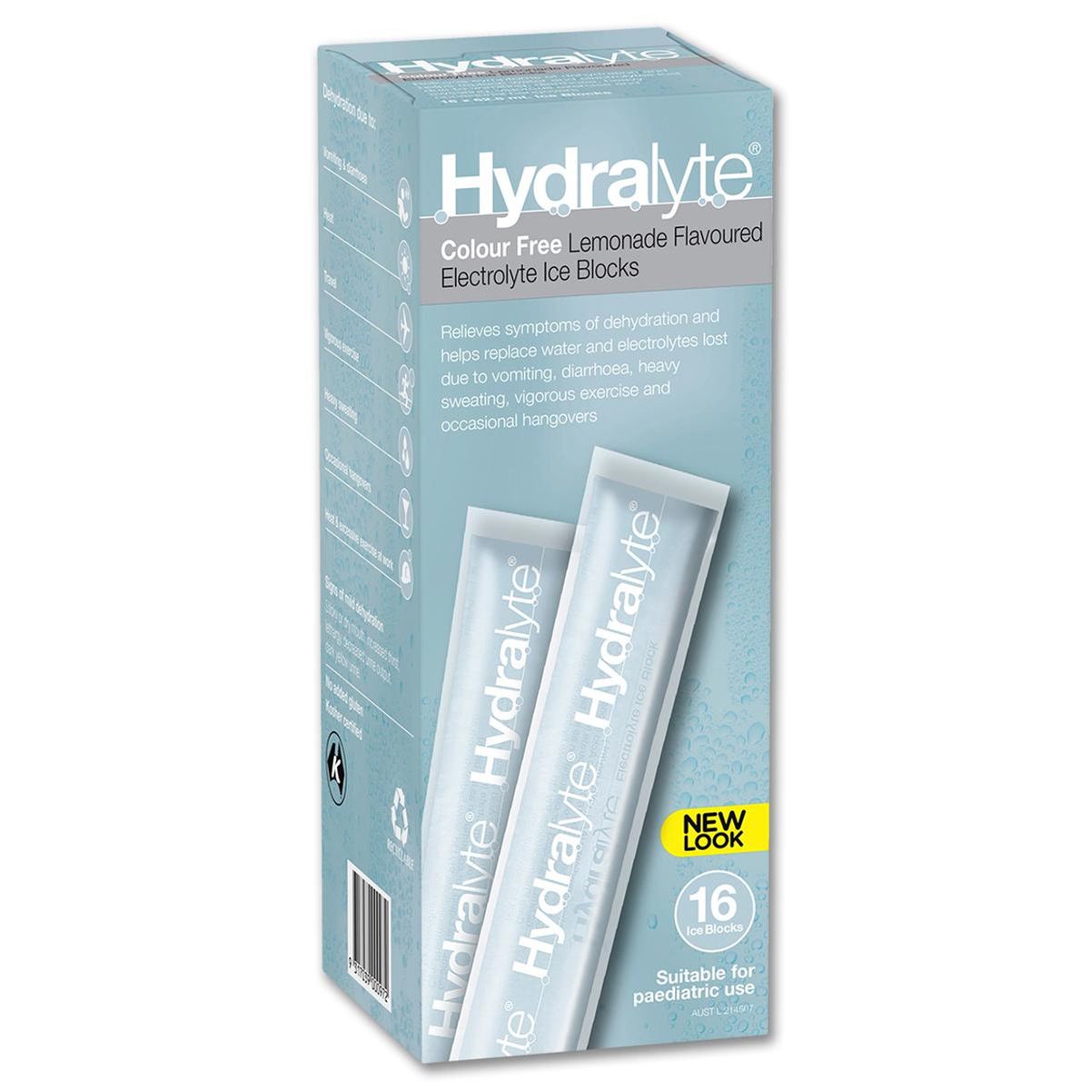 Hydralyte Electrolyte Ice Blocks Lemonade Flavoured 16 Packs | Whites